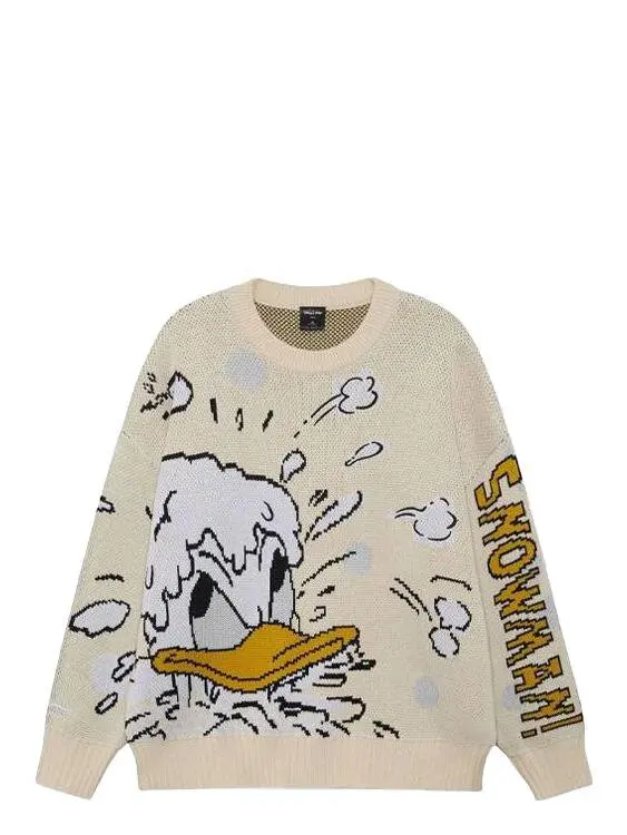 LI-NING X Disney Graphic Crew Neck Sweater - Beige/multi-color