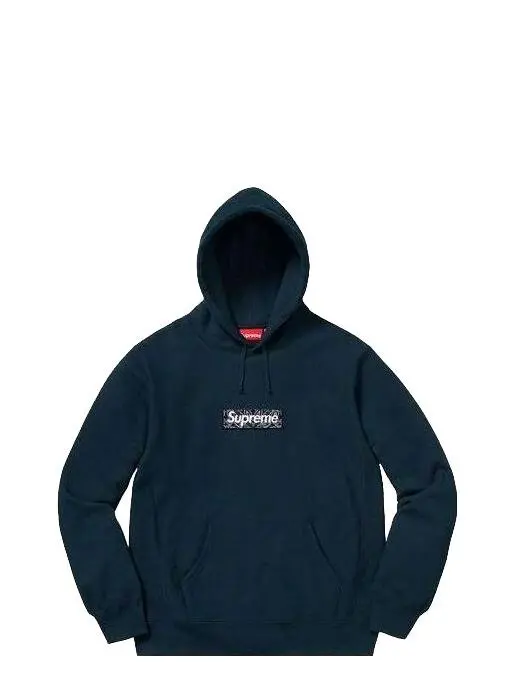 Supreme Bandana Box Logo Hooded Sweatshirt - Navy