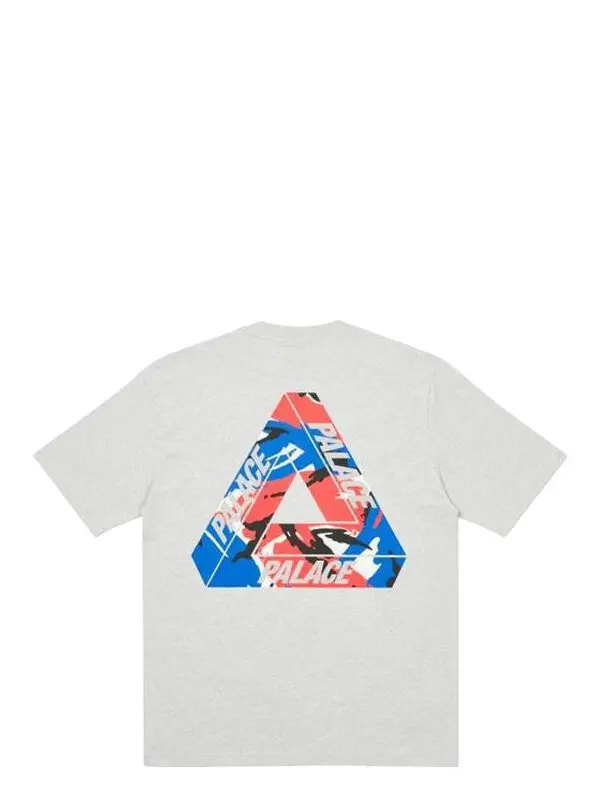PALACE Back Logo Casual Round Neck Short Sleeve - Gray