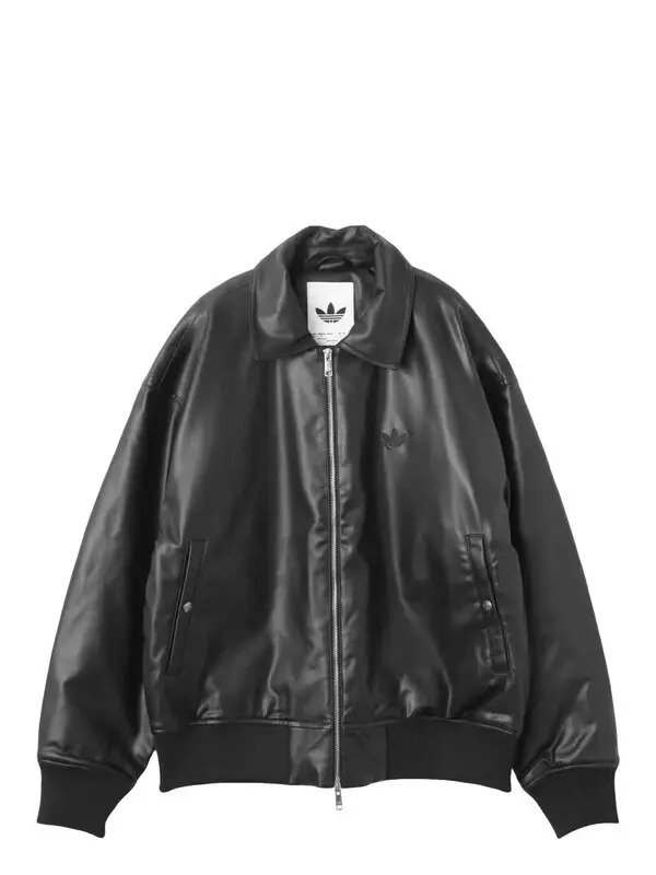 Adidas Premium Essentials Pleather Bomber Jacket - Black