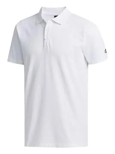 Adidas M Mh Bsc Polo Solid Color Casual Sports Short Sleeve Polo Shirt Asia Edition - White