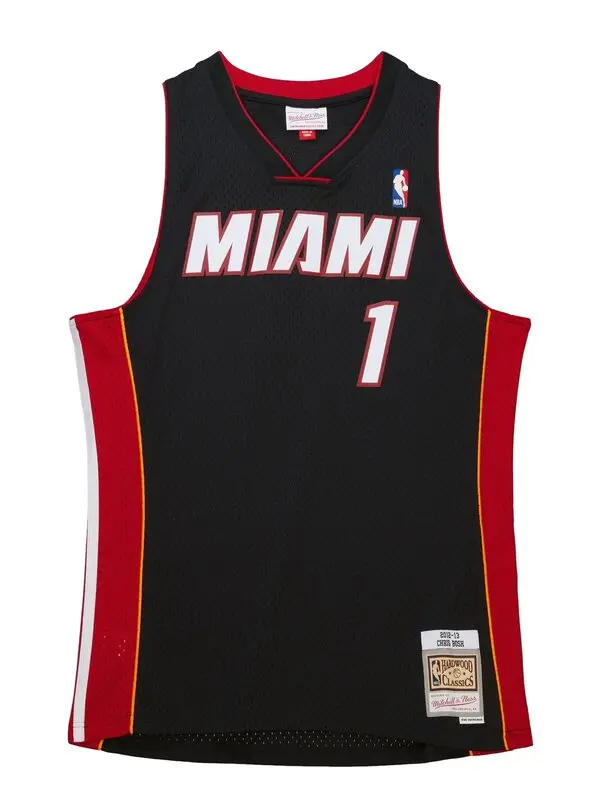 Mitchell & Ness Miami Heat Chris Bosh 2012-13 Basketball Jersey - Black/red