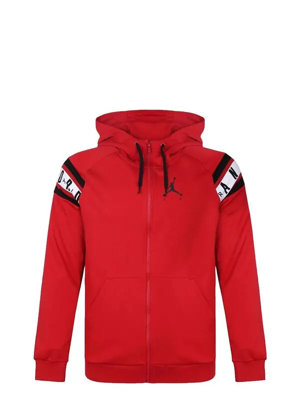 JORDAN Air Casual Sports Long Sleeves Zip-up Hooded Jacket - Red
