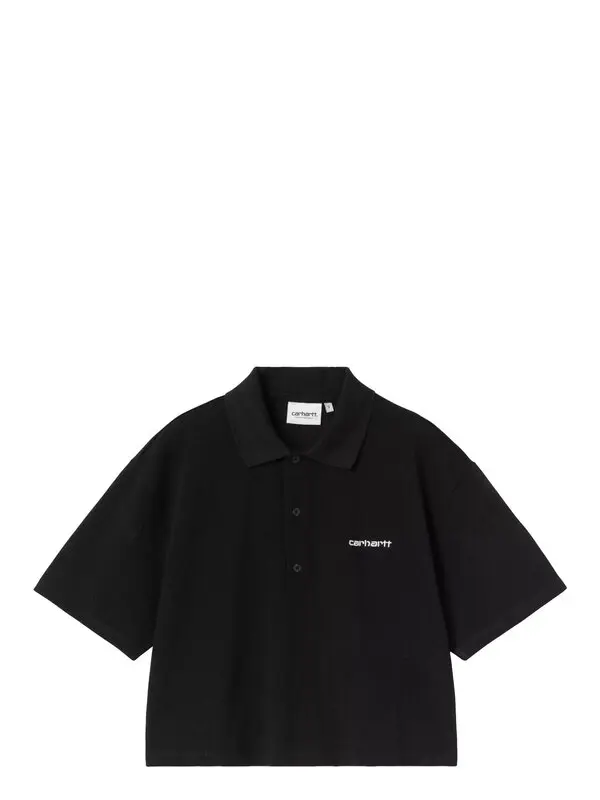 Carhartt Work In Progress Short Sleeve Script Polo T-shirt - Black/white