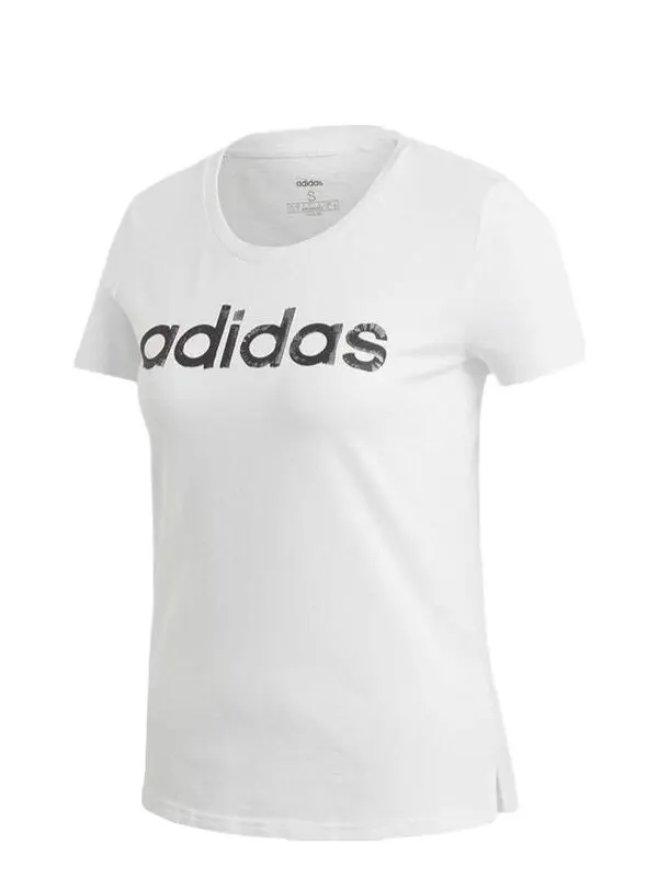 Adidas Brush Effect Logo Graphic T-shirt - White/black