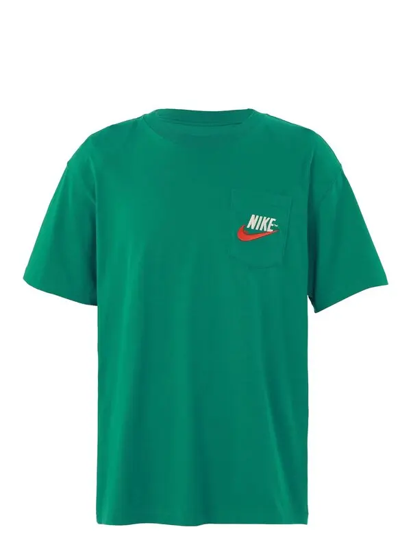 Nike Casual Sports Breathable Back Large Logo Round Neck Short Sleeve Malachite Green - Multi-color
