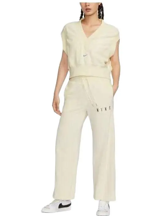 Nike Trry Cozy Pant Wide Leg Sweatpants - Beige