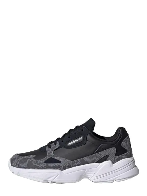 Adidas Falcon Snakeskin Athletic Sneakers - Black