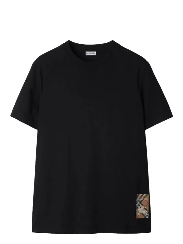 Burberry 26 Check Label Cotton T-shirt - Black
