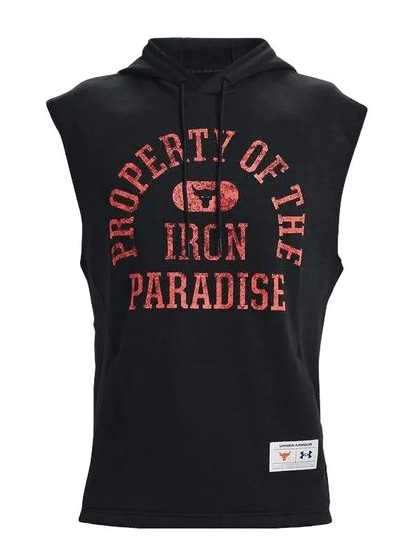 Under Armour Project Rock Sleeveless Hoodie - Black/red