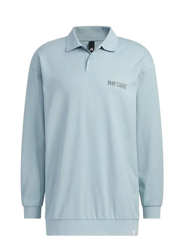 Adidas Verbiage Long Sleeve Polo Shirts - Teal