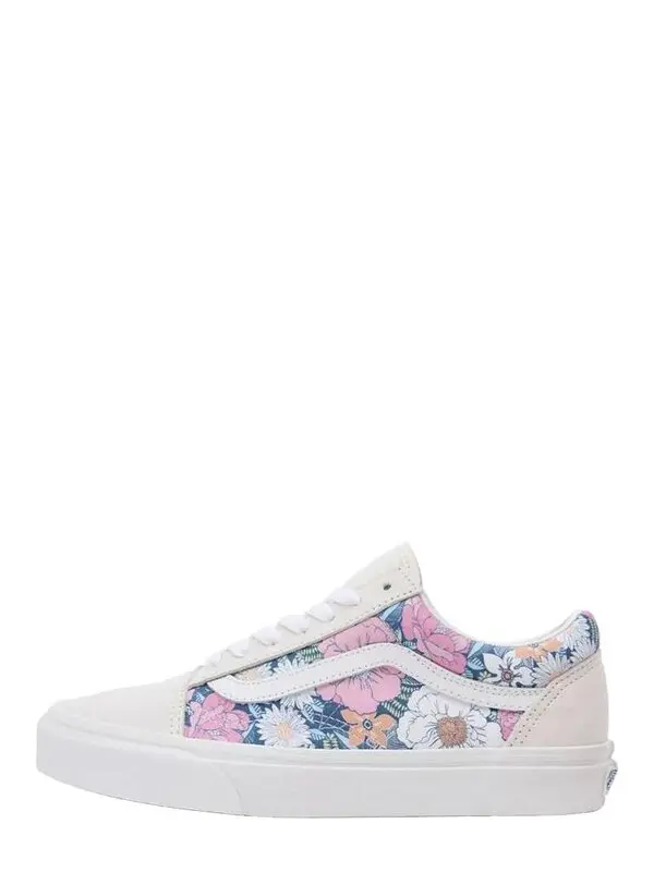 VANS Retro Floral Old Skool Sneakers - White/blue