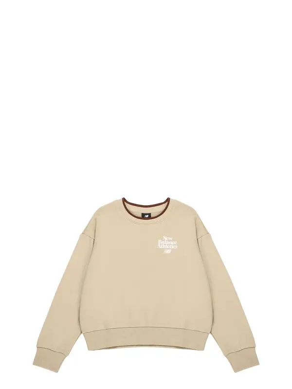 NEW BALANCE Athletics 70s Crewneck Sweatshirt - Beige/white