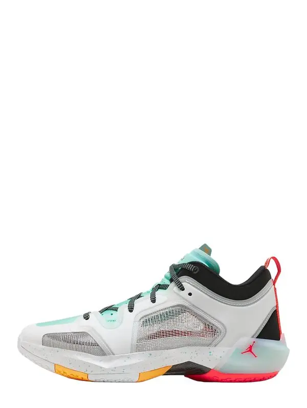 JORDAN Xxxvii Low Guo Pf Sneakers - White/metallic Silver-island Green-black-flash-crismon-laser Orange