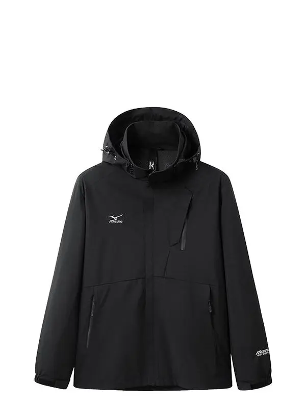 Mizuno Logo Zip-up Hooded Jacket - Black