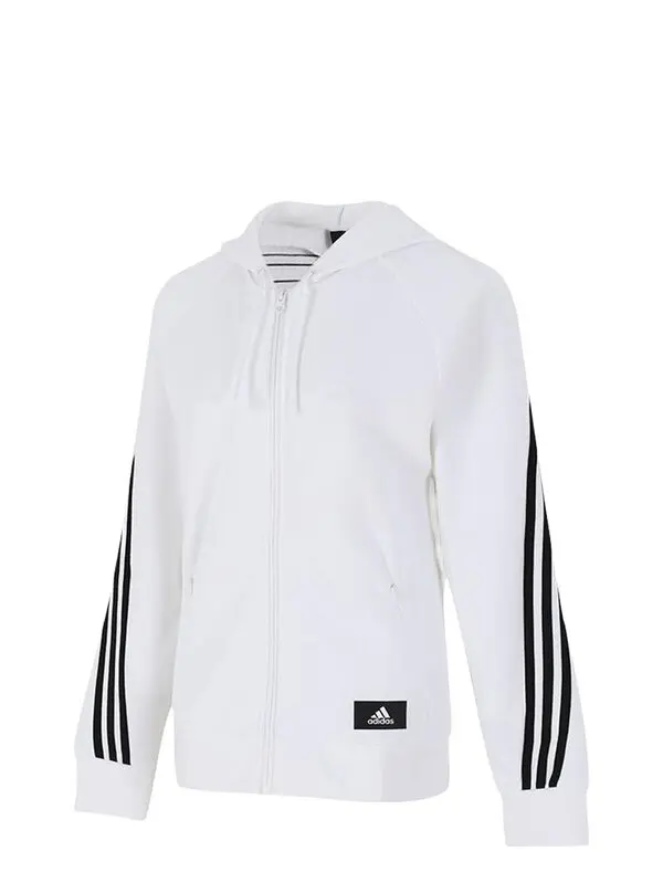 Adidas Fieece 3-stripe Knit Jacket - White/black