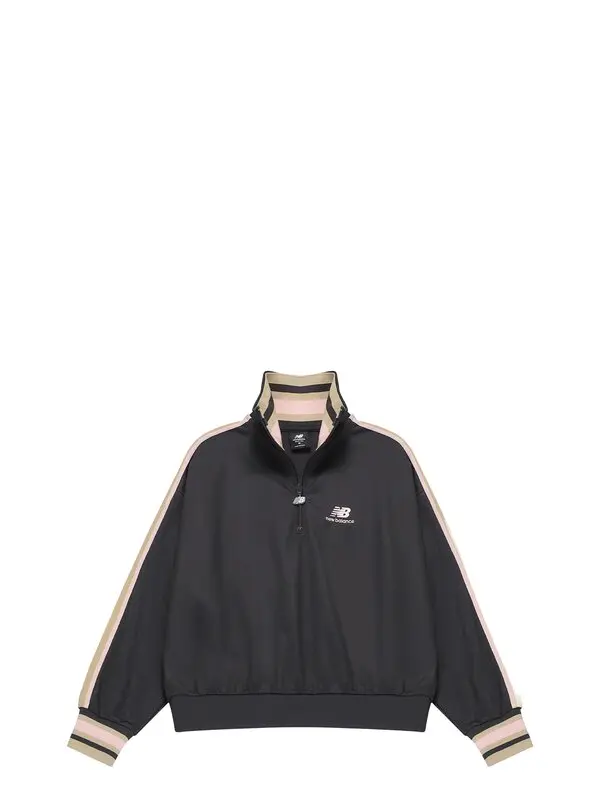 NEW BALANCE Half Zip Sweatshirt - Black/pink/beige