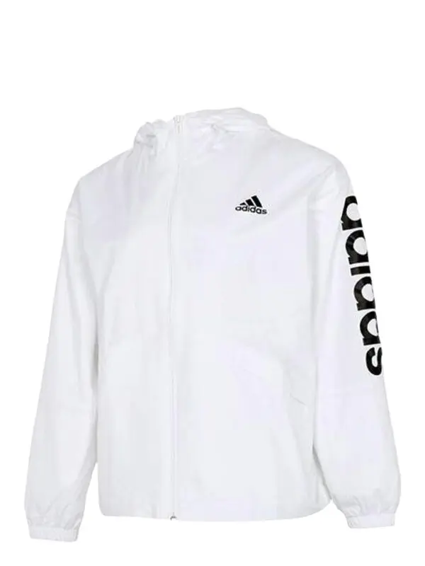 Adidas Oversized Logo Windbreaker Jacket - White/black