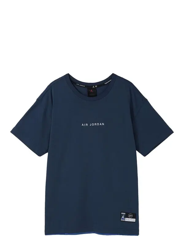 JORDAN X Fragment Design Fw Street Style Collaboration Cotton Logo - Blue