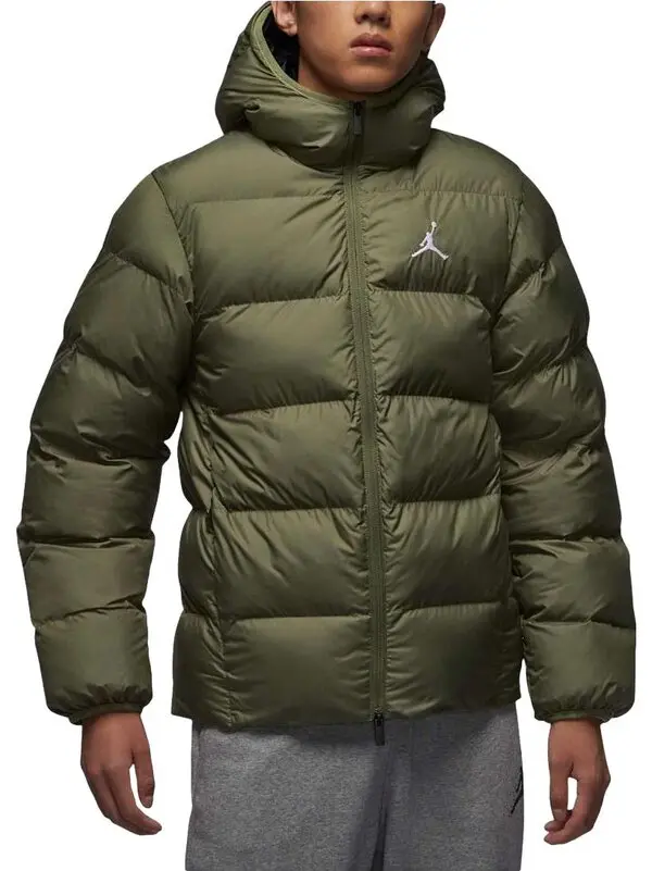 JORDAN Puffer Jacket - Medium Olive/black