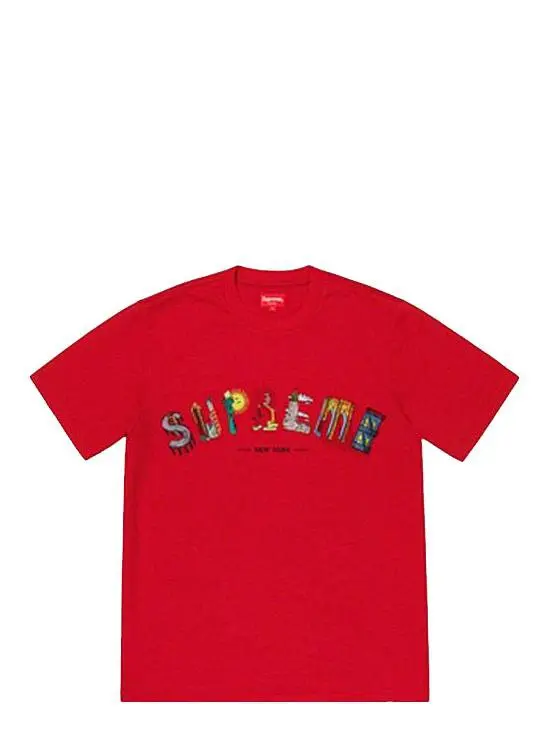 Supreme Ss19 City Arc Embroidered Logo Short Sleeve - Red