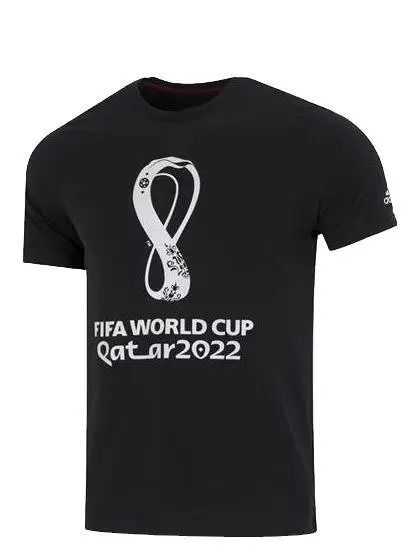 Adidas Geometry Pattern Alphabet Printing Athleisure Casual Sports Round Neck Short Sleeve Black T-shirt - Default Color
