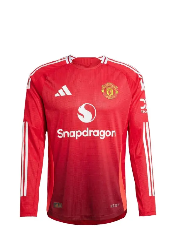 Adidas Manchester United 24/25 Long Sleeve Authentic Home Soccer Jersey - Mufc Red