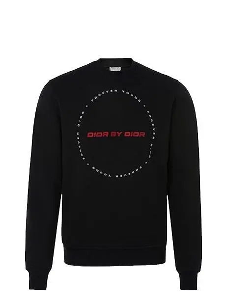 Dior Fw21 Alphabet Embroidered Long Sleeves Pullover - Black