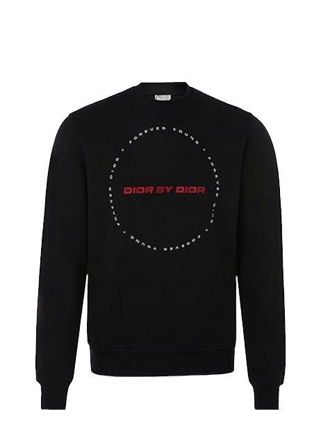 Dior Fw21 Alphabet Embroidered Long Sleeves Pullover - Black