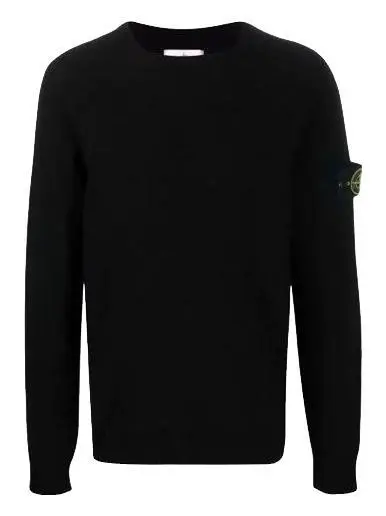 Stone Island Lambswool Crew Knit - Black