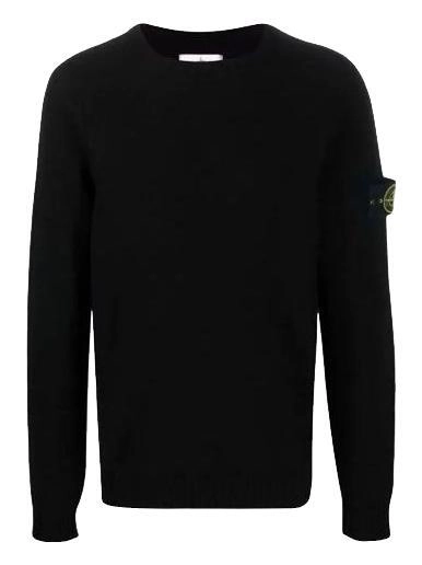 Stone Island Lambswool Crew Knit - Black