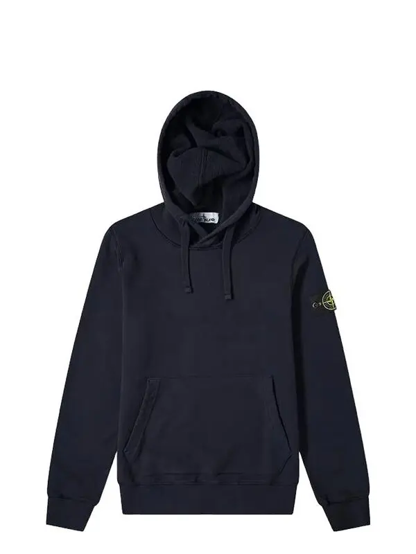 Stone Island Garment Dyed Popover Hooded Jacket - Navy