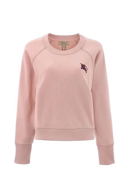 Burberry Round Neck Pullover Long Sleeve Hoodie - Pink