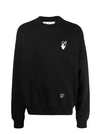 Off-White Logo Caravaggio Arrow Crewneck Sweatshirt - Black