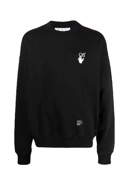 Off-White Logo Caravaggio Arrow Crewneck Sweatshirt - Black