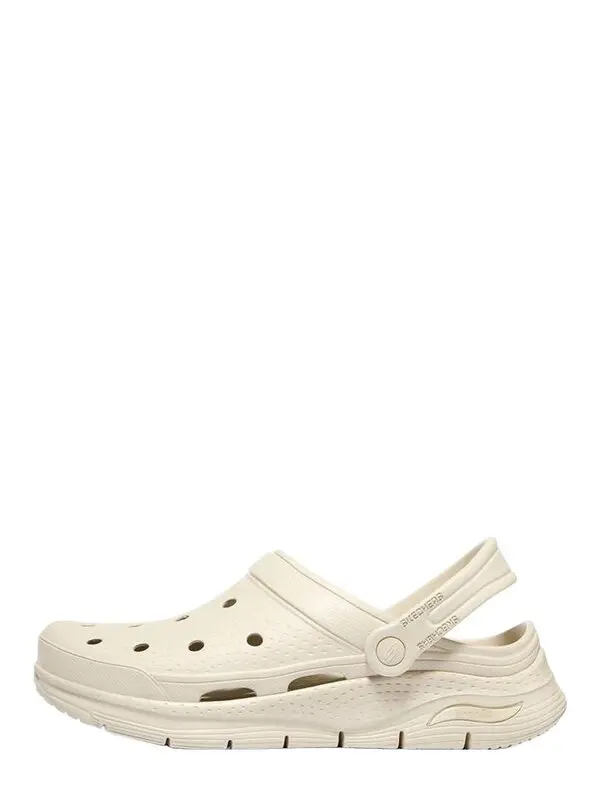 Sketchers Arch Fit Valiant Natural Clogs - White