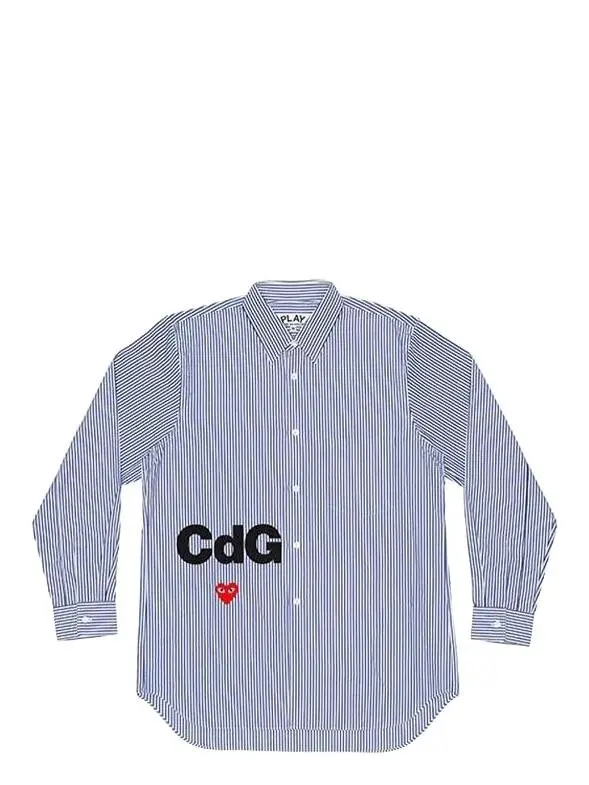 Play Comme Des Garcon X Cdg Striped Shirt - Blue