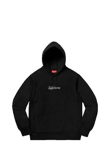 Supreme Swarovski Box Logo Hooded Sweatshirt - Black