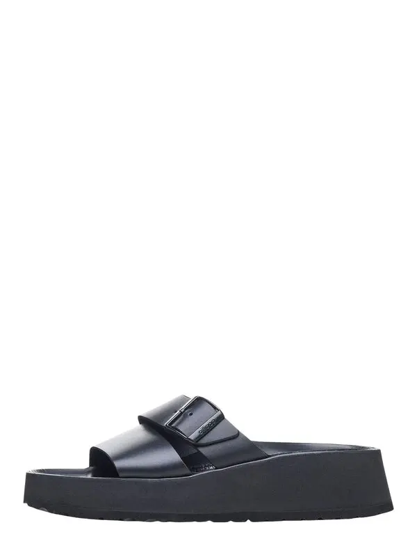BIRKENSTOCK Almina Leather Platform Sandals - Black