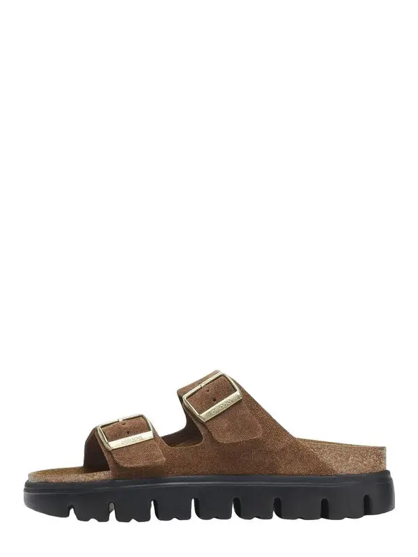 BIRKENSTOCK Arizona Chunky Suede Leather Sandals - Dark Tea Black