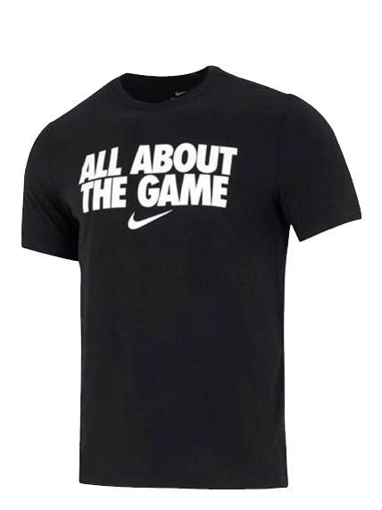 Nike Alphabet Printing Solid Color Round Neck Pullover Short Sleeve Black T-shirt - Multi-color