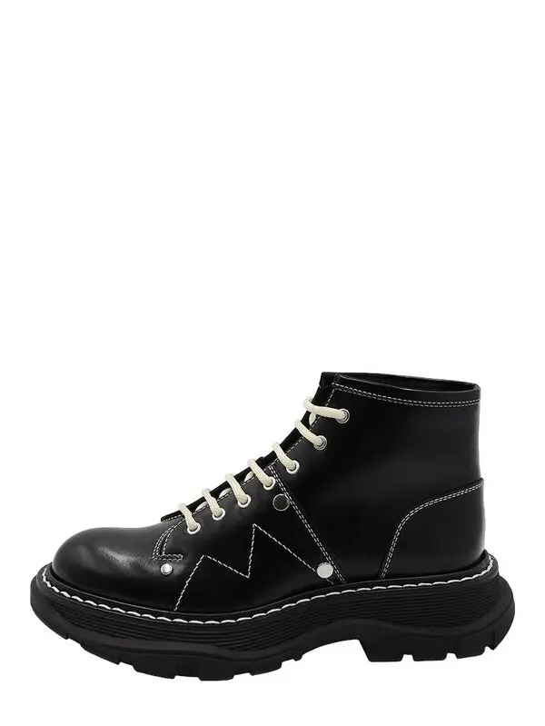 Alexander McQueen Tread Lace Up Boot - Black/silver