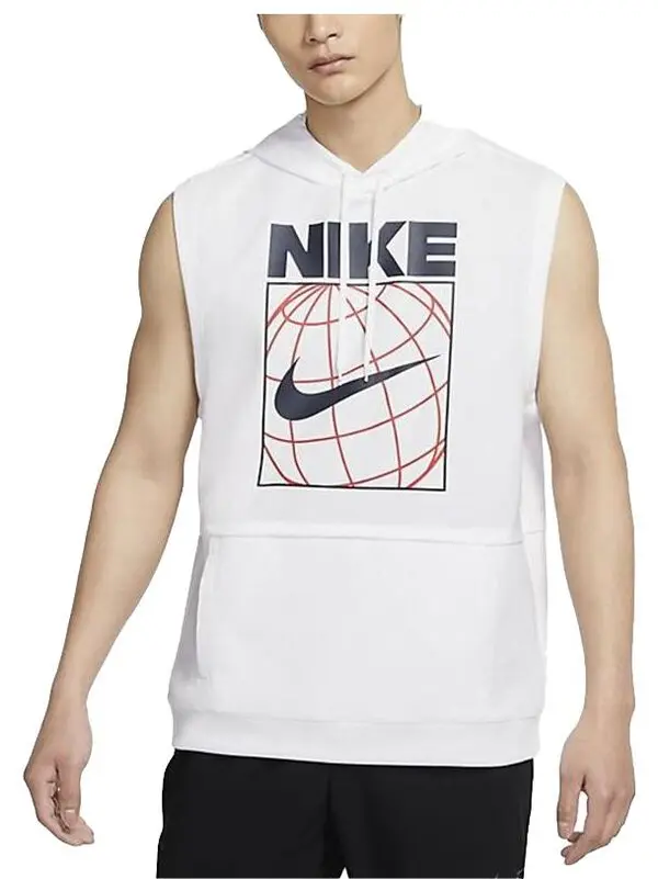 Nike Sleeveless Sports Pullover Hoodie Vest - White