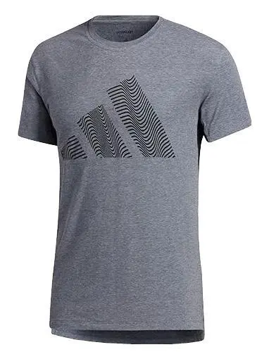 Adidas Three-bar Tee Logo Applique Short-sleeve Tee - Blue