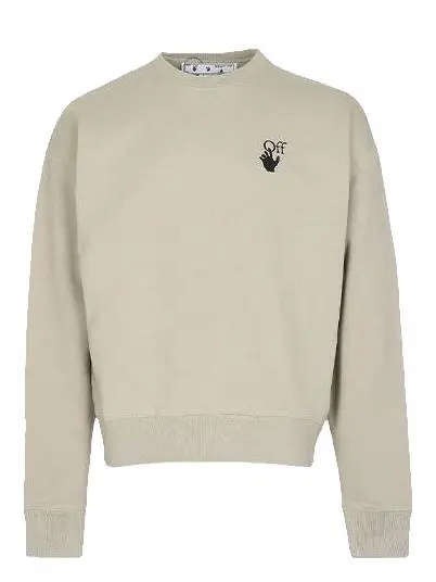 Off-White Logo Arrow Printing Round Neck Long Sleeves Khaki - Multi-color
