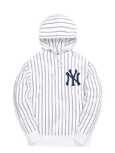 Kith X Major League Baseball New York Yankees Striped Hoodie - White/blue
