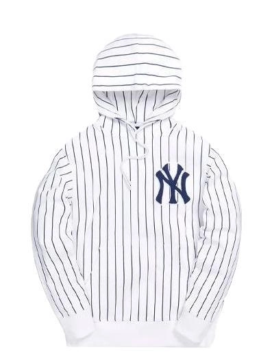 Kith X Major League Baseball New York Yankees Striped Hoodie - White/blue