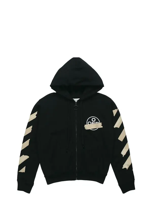 Off-White Ss20 Arrows Sketch Zip-up Hoodie - Black