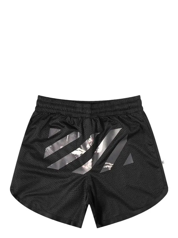 Off-White Caravaggio Arrow Mesh Track Shorts - Black