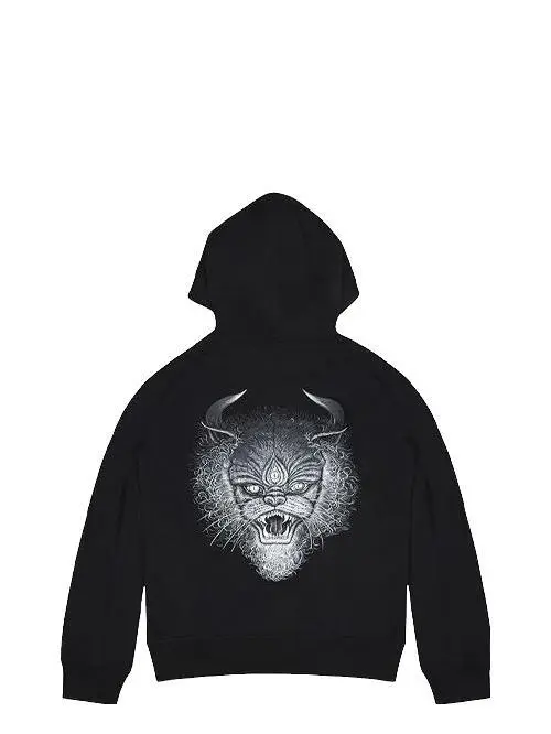 Adidas Y-3 Back Large Animal Pattern Casual Hoodie - Black